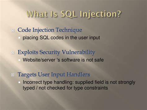 PPT SQL INJECTION PowerPoint Presentation Free Download ID