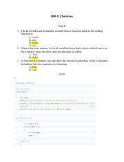 HW Solution Pdf HW Solution Part A The Keyword Used To Transfer Control From A