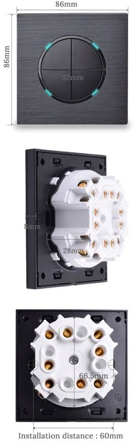 Czarny wyłącznik COSWALL poczwórny łącznik LED - 7538399466 - oficjalne ...