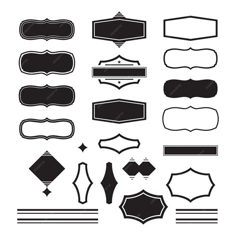 premium vector set of simple line frames with double stroke easily