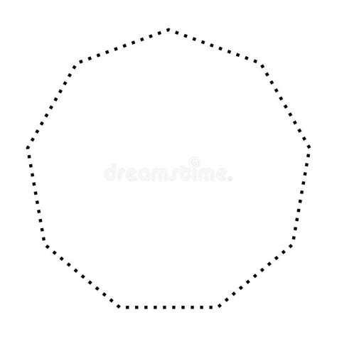 Nonagon Symbol Dotted Shape Vector Icon For Creative Graphic Design Ui Element Stock Vector