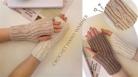 대바늘로 만든것 같은 니트 룩 핸드워머 혼이 담긴 깨알설명과 함께하세요 crochet hand warmer YouTube