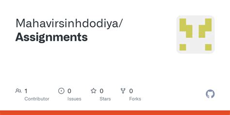 GitHub Mahavirsinhdodiya Assignments