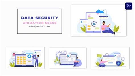 data security flat character animation scene elements ft 2d animation