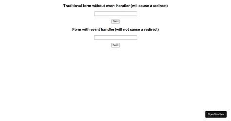 Vanilla React Form Codesandbox