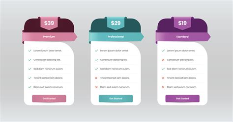 Subscription Pricing Comparison Table Design With Abstract Shape 23366501 Vector Art At Vecteezy