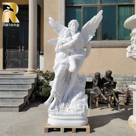 Famous Angel Statue Of Cupid And Poussek Marble Love Of God Sculpture