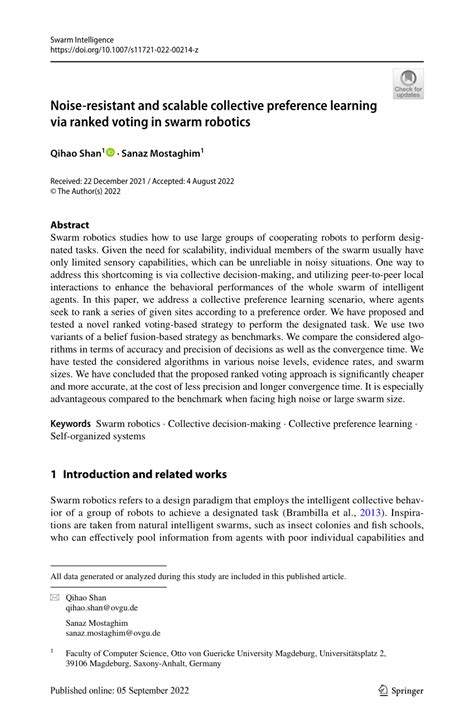 Pdf Noise Resistant And Scalable Collective Preference Learning Via Ranked Voting In Swarm