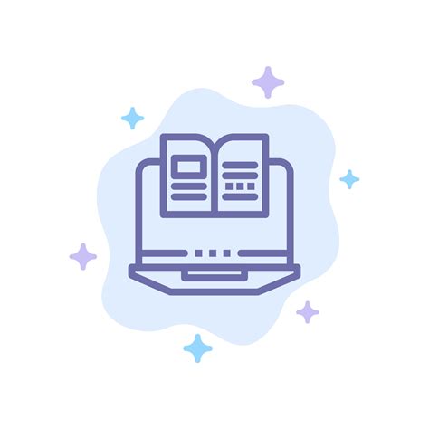 Laptop Computer Book Hardware Blue Icon On Abstract Cloud Background