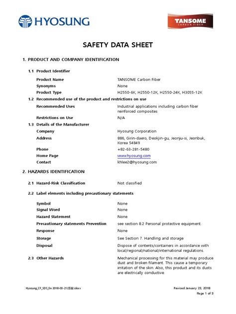 Safety Data Sheet Pdf Dangerous Goods Safety