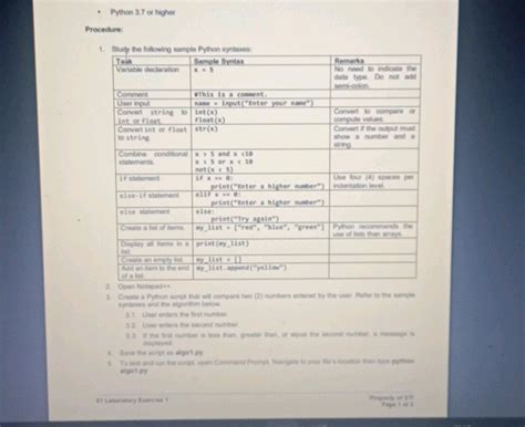 Python 37 Or Higher Procedure 1 Stuaty The Studyx