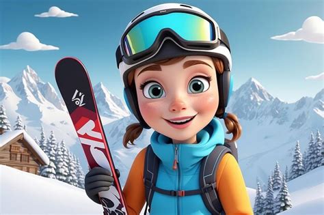 Premium Photo Ski Instructor Cartoon Character Illustration