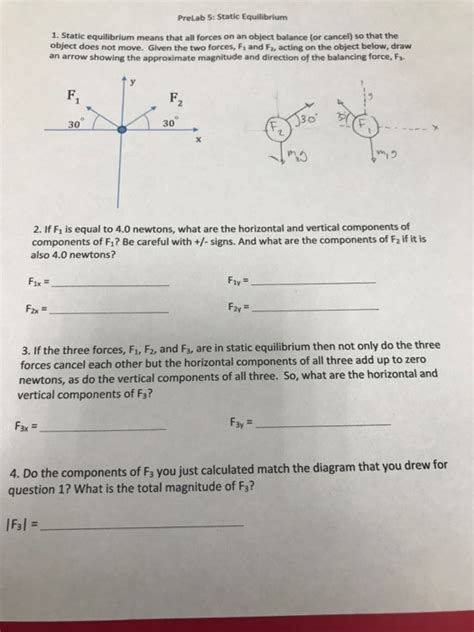 Solved PreLab S Static Equilibrium 1 Static Equilibrium Chegg Com