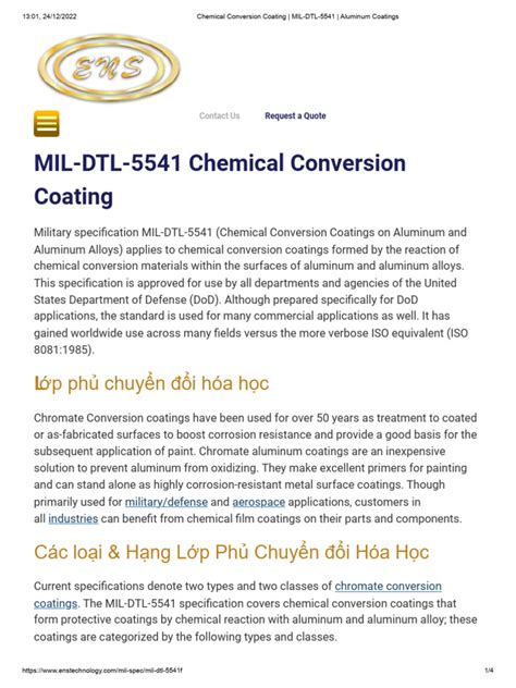 Chemical Conversion Coating Mil Dtl 5541 Aluminum Coatings Vn Pdf