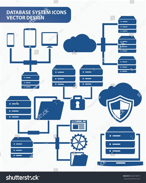 Database System Icon Setclean Vector Stock Vector Royalty Free 592918919 Shutterstock