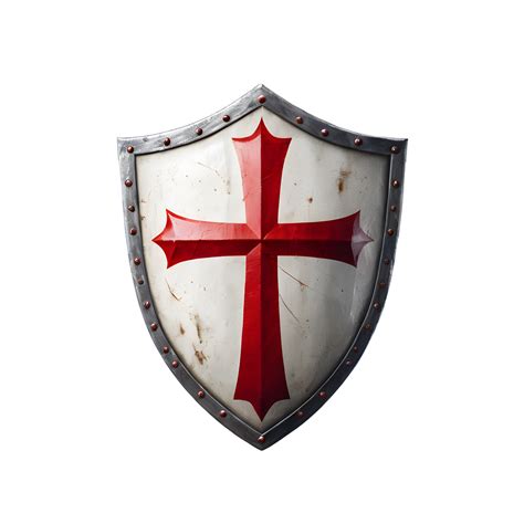 Detailed Medieval Crusader Shield With Red Cross 53962605 Png