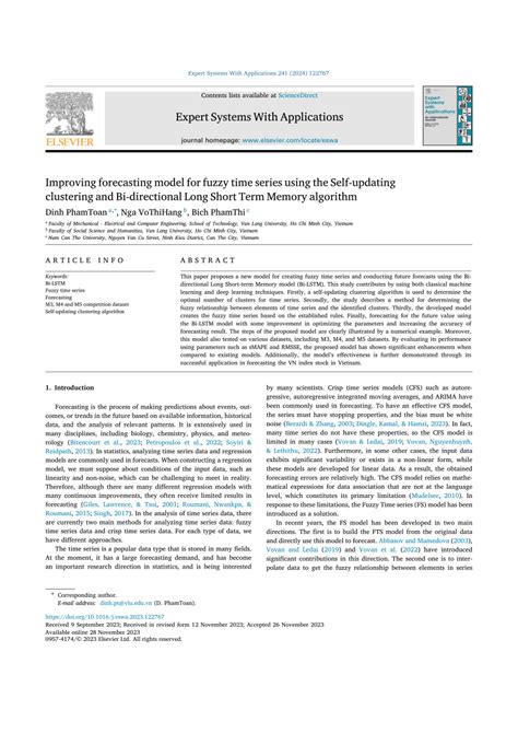 Pdf Improving Forecasting Model For Fuzzy Time Series Using The Self