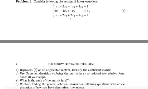 solved problem 2 consider following the system of linear