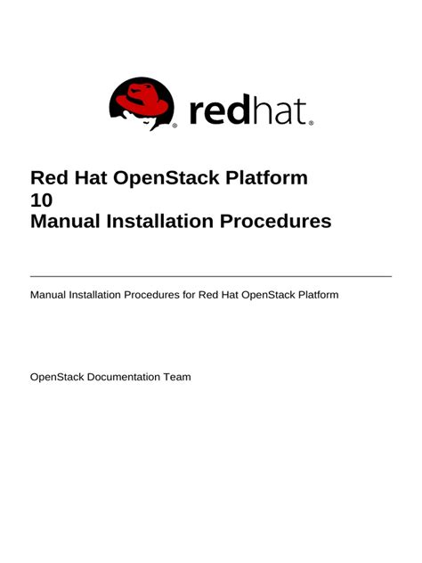 Red Hat Openstack Platform 10 Manual Installation Procedures En Us Pdf Pdf Open Stack Red Hat