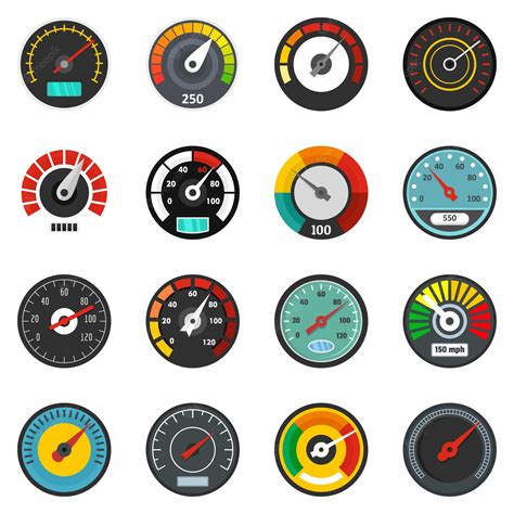 Premium Vector | Speedometer level indicator icons set