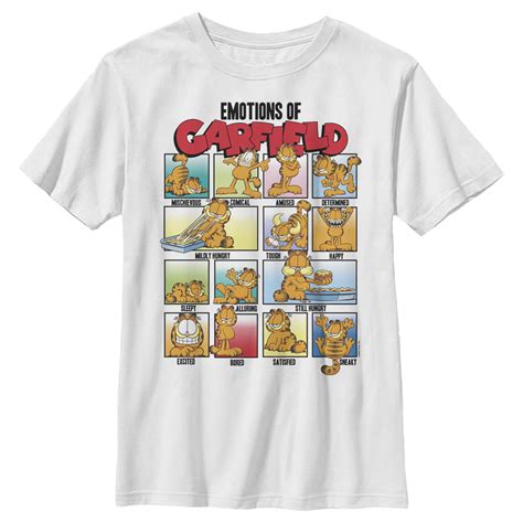 Boys Garfield Colorful Emotions Of Garfield Graphic T Shirt