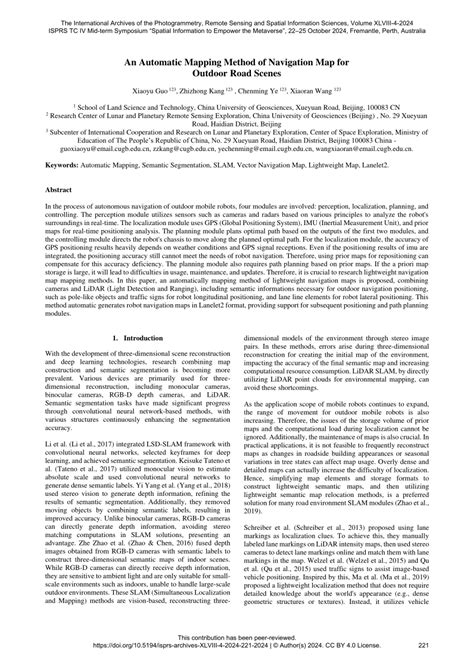 Pdf An Automatic Mapping Method Of Navigation Map For Outdoor Road Scenes