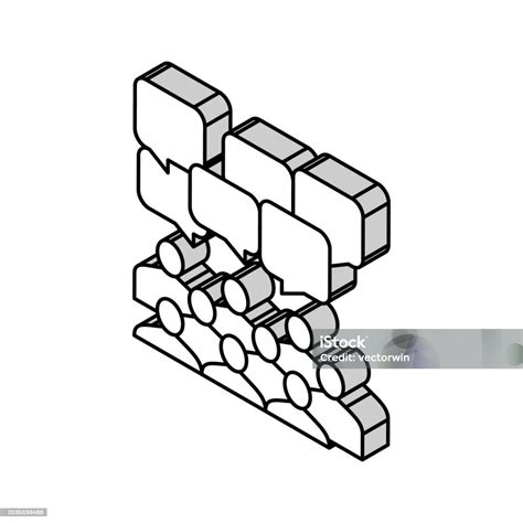 포럼에 공개 토론 Isometric 아이콘 벡터 일러스트 레이 션 대답하기에 대한 스톡 벡터 아트 및 기타 이미지 대답하기