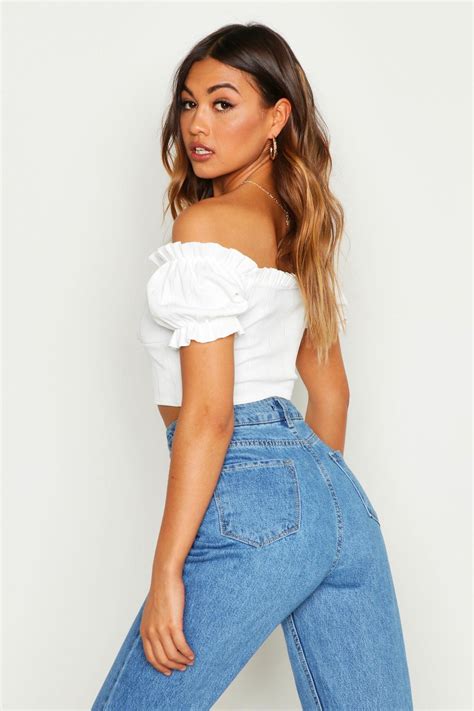 Bandage Peasant Crop Top Peasant Crop Top Womens Dressy Blouses Women