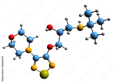 ภาพประกอบสต็อก 3d Image Of Timolol Skeletal Formula Molecular Chemical Structure Of Beta