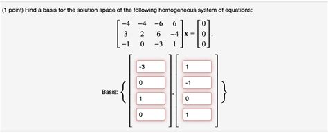 Solved Point Find A Basis For The Solution Space Of The Chegg