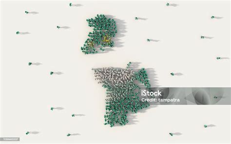 흰색 바탕에 소셜 미디어와 커뮤니티 개념에서 마카오 지도 및 국기를 형성 하는 사람들의 큰 그룹 위에서 군중 그림의 3d 기호 함께 모여 3차원 형태에 대한 스톡 사진 및