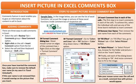 How To Insert Picture Or Image In Excel Comment Excel Unlocked