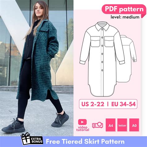 Fallon Shacket Pattern Wool Coat Sewing Pattern With Pockets