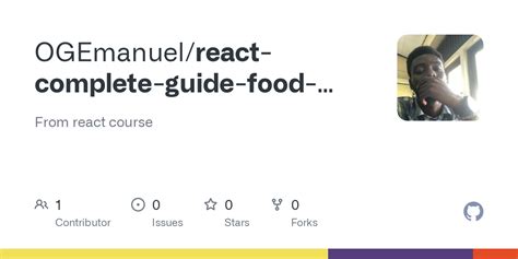 GitHub OGEmanuel React Complete Guide Food Order App From React Course