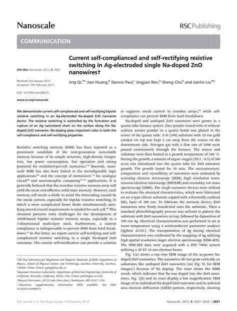 Pdf Current Self Complianced And Self Rectifying Resistive Switching