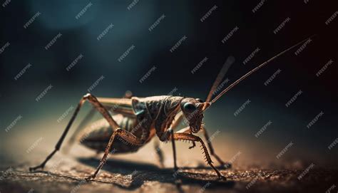 Free Photo Small Locust Leg In Green Grass Generated By Ai
