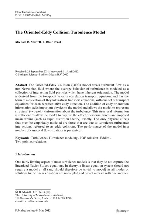 Pdf The Oriented Eddy Collision Model