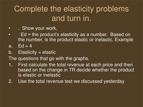 Ppt Elasticity Problems And Total Revenue Analysis In Economics