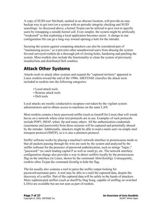 An Overview Of Unix Rootkits Pdf Operating Systems Computer Software And Applications