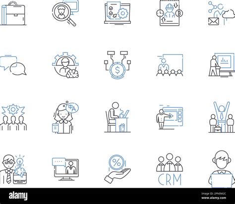 Employee Career Outline Icons Collection Career Employee Promotion Professionalism Job