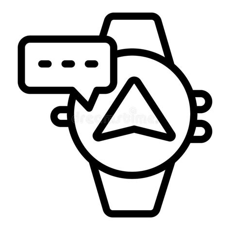 Smartwatch With Navigation Pointer And Message Line Icon Neural
