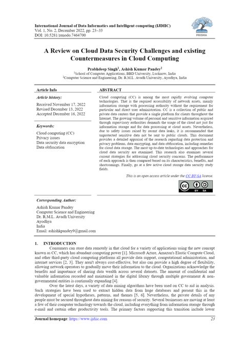 Pdf A Review On Cloud Data Security Challenges And Existing