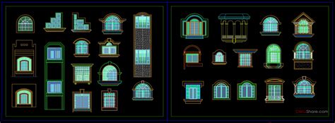 118 Arch Window CAD Blocks Elevation Design Free Download
