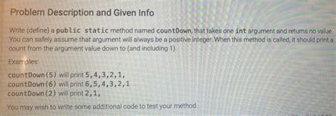 Solved Problem Description And Given Info Write Define A