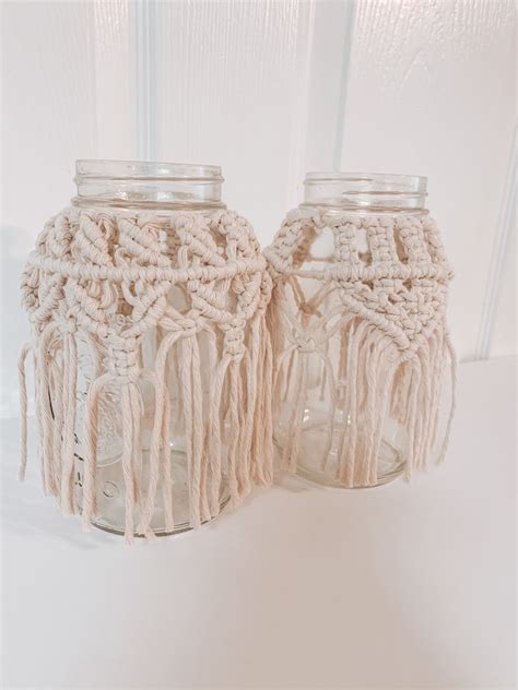 Handmade Macrame Mason Jar Cover Etsy