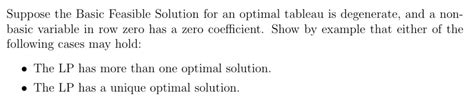 Suppose The Basic Feasible Solution For An Optimal