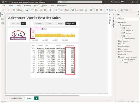 measure selektion mit dem neuen dax fields parameter linearis