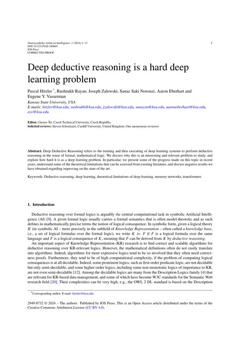 Pdf Deep Deductive Reasoning Is A Hard Deep Learning Problem