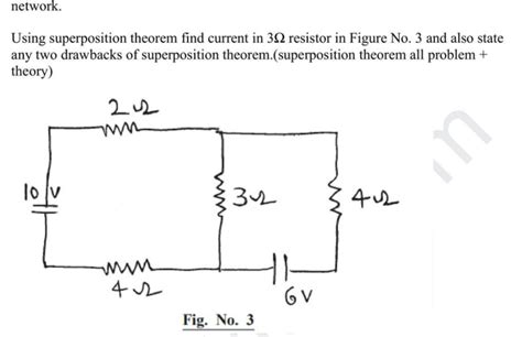 Network Using Superposition Theorem Find Current In 3Ω Resistor In Figur