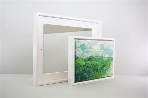 White Wooden Tray Frames 22mm Deep Floating Effect For Canvases Photoframesandmore